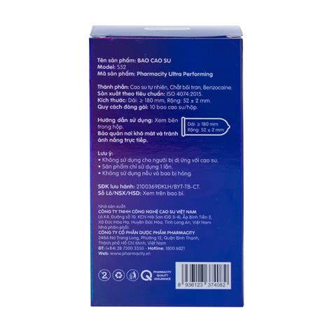 Bao cao su Pharmacity Ultra Performing N Hộp 10 cái