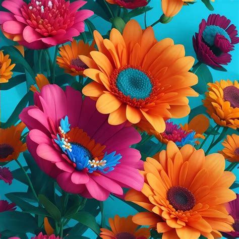 Premium AI Image 3D Flowers