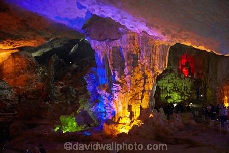 Limestone Formations And Tourists Surprise Cave Hang Sung Sot Cave