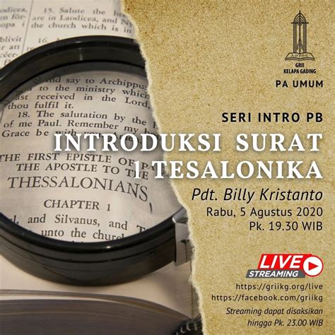 PA UMUM Introduksi Surat 1 Tesalonika Gereja Reformed Injili