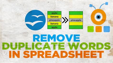 How To Remove Duplicate Words In Spreadsheet In Open Office YouTube
