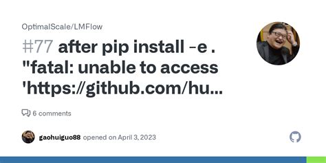 After Pip Install E Fatal Unable To Access Https Github