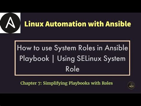 28 How To Use System Roles In Ansible Playbook Using SELinux System