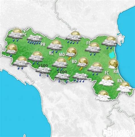Meteo Emilia Romagna perturbazione in transito giovedì con piogge