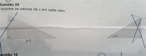 Encontre Os Valores De X Em Cada Caso Brainly Br