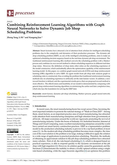 pdf combining reinforcement learning algorithms with graph neural networks to solve dynamic