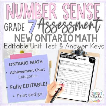 Grade Number Sense Unit Assessment New Ontario Math B Number