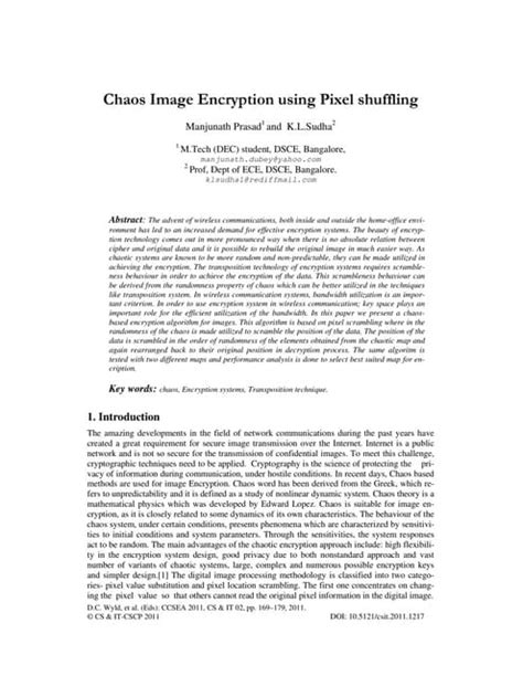 chaos image encryption using pixel shuffling pdf