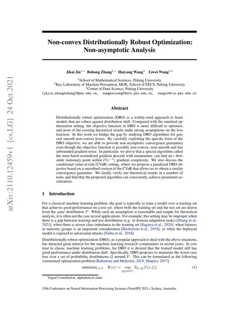 pdf non convex distributionally robust optimization non asymptotic analysis