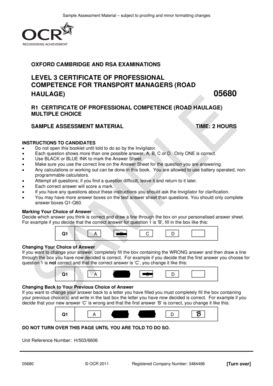 Fillable Online Ocr Org LEVEL 3 CERTIFICATE OF PROFESSIONAL COMPETENCE