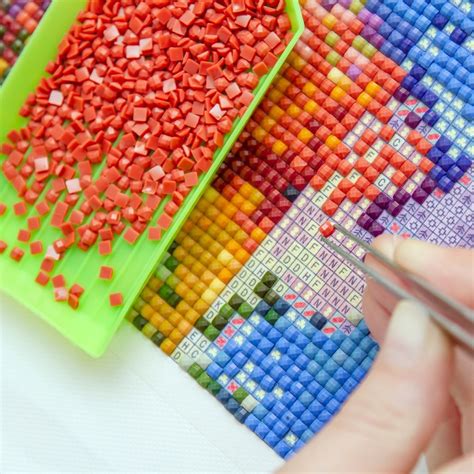 Goblen Cu Diamante Patrate 40x50 Cm Pe Sasiu Lemn Simfonia