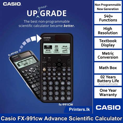 Casio FX 991cw Non Programmable Scientific Calculator PRINTERS LK PVT LTD