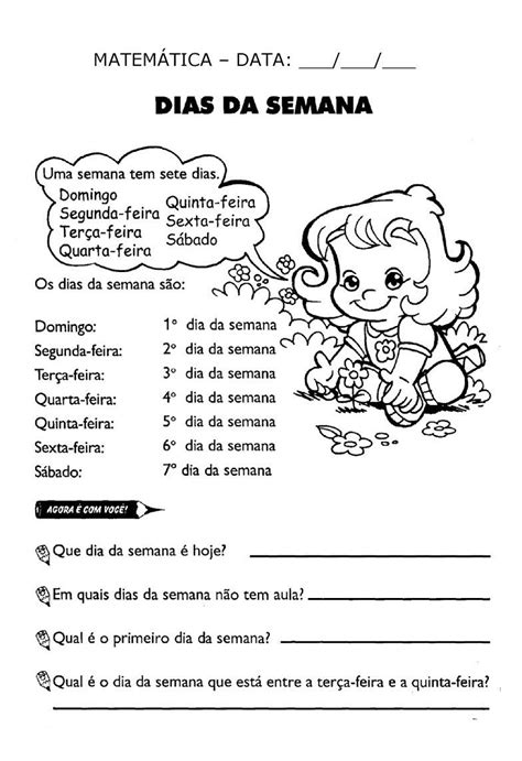 Atividades Sobre Dias Da Semana Para Imprimir Online Cursos