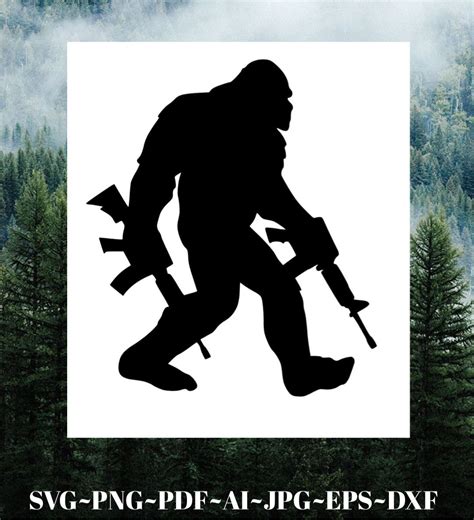 Bigfoot Svg File AR PNG Gun Svg Cricut Cameo Silhouette Vinyl Decal