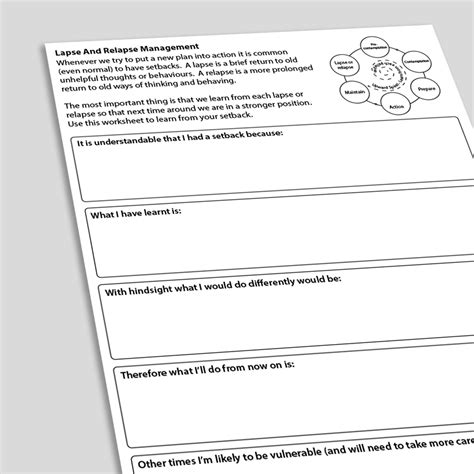 Relapse Prevention Therapy Worksheet HappierTHERAPY Worksheets