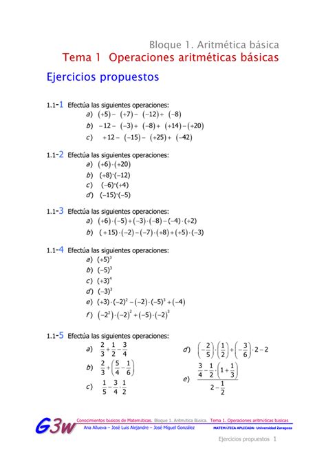 Ejercicios Propuestos Aritmetica Otosection