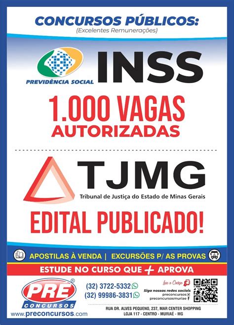 Estude no Pré Concursos para o INSS e TJMG