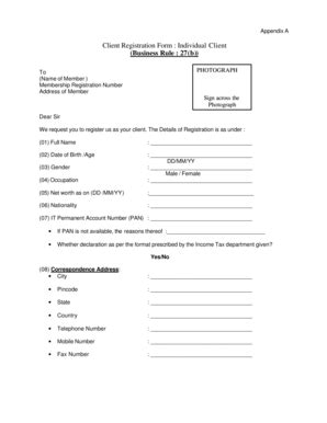 Fillable Online Client Registration Form Individual Client Business