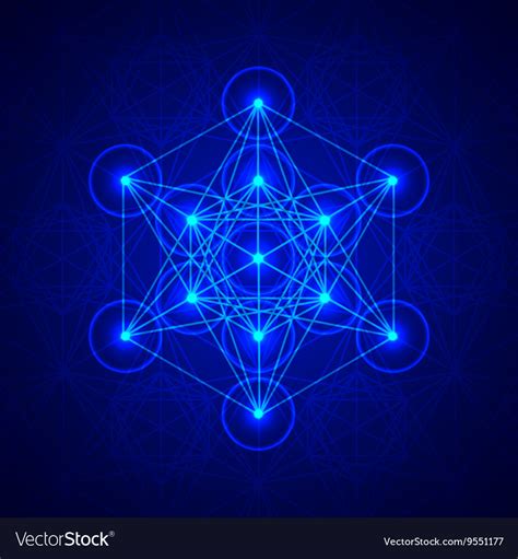 Metatrons Cube Flower Life Royalty Free Vector Image