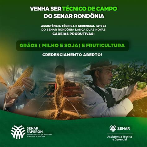 Senar Rond Nia Implanta Duas Novas Cadeias Produtivas Voltadas Para