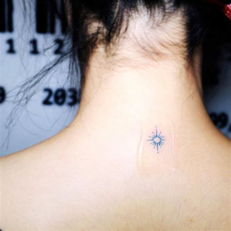 Minimalistic Style North Star Tattoo Located On The