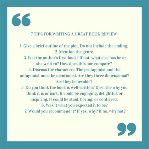7 Tips For Writing A Great Book Review Writing A Book Writing Tips