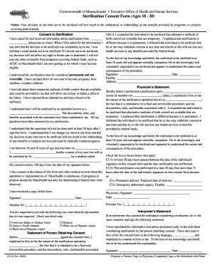 Masshealth Sterilization Consent Form Fill And Sign Printable