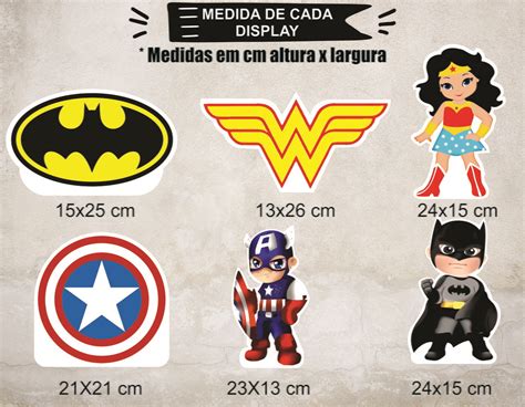 Kit Festa Completo Capitão América Batman Mulher Maravilha Elo7