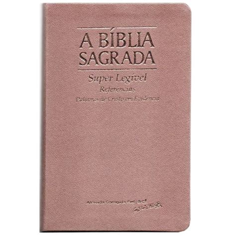 Bíblia Sagrada ACF Letra Super Legível Capa PU luxo Rosê gold