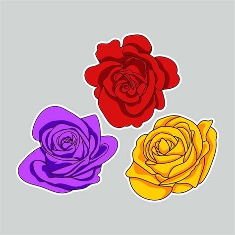 Conjunto De Vectores De Rosas Vector Premium