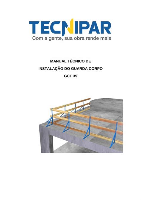 PDF MANUAL TÉCNICO DE INSTALAÇÃO DO GUARDA CORPO MANUAL TÉCNICO