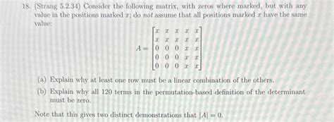 solved 8 strang 5 2 34 consider the following matrix