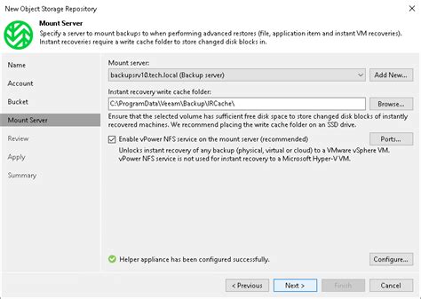 Step 5 Specify Mount Server Settings User Guide For VMware VSphere