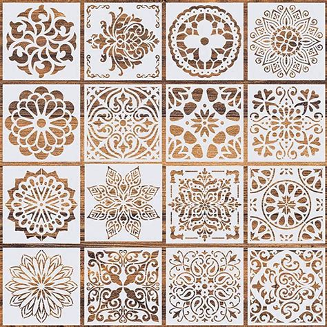Buy PATPAT 16 Pcs Stencil Border Reusable Painting Template For Home