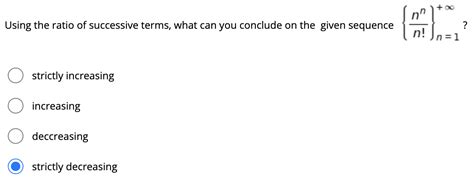 solved na using the ratio of successive terms what can you