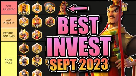 Legendary Investment Tier List F2P Low Spend Open Field Rise Of