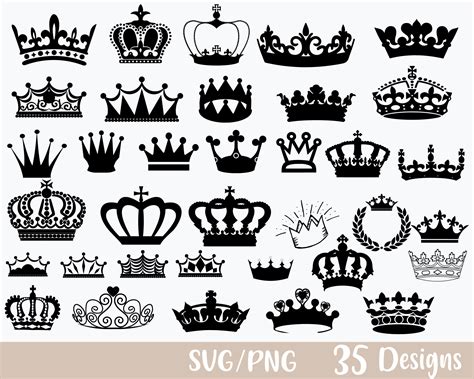 Crowns SVG Bundle Crown Png Crown Vector Crown Clipart Etsy