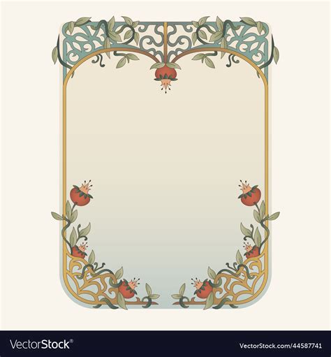 Hand Drawn Art Nouveau Frame Design Royalty Free Vector