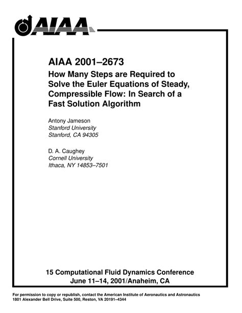 pdf how many steps are required to solve the euler equations of steady compressible flow in