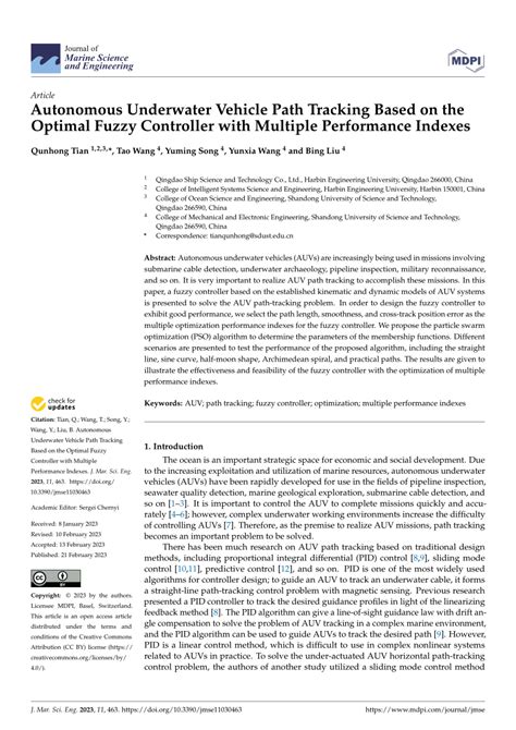 pdf autonomous underwater vehicle path tracking based on the optimal fuzzy controller with