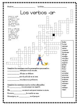 Crucigramas De Verbos