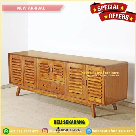 Meja Tv Kayu Jati Minimalis Cabinet Tv Jati Lemari Tv Kayu Bufet Jati