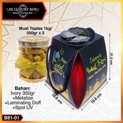 Jual Dus Toples Kue Kotak Lebaran Packaging Idul Fitri Box Hamper B
