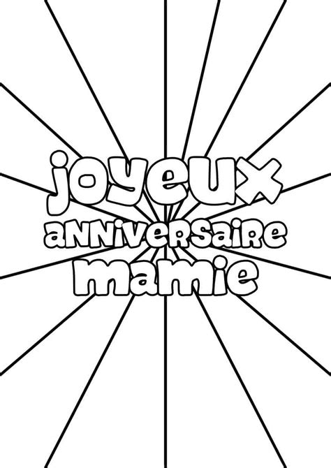 Anniversaire Mamie Rayons De Couleurs Imprimez Et Coloriez 123cartes