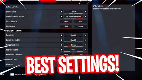BEST APEX LEGENDS CONTROLLER SETTINGS PS4 AND XBOX BEST CONSOLE
