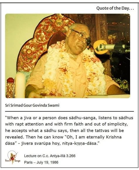 Guruvani SRI SRIMAD GOUR GOVINDA SWAMI MAHARAJ Quote Of The Day