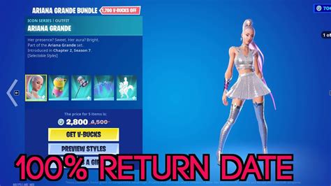 Ariana Grande Skin RETURN RELEASE DATE In Fortnite Item Shop Ariana