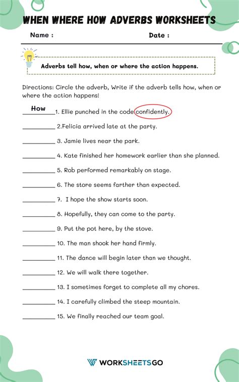 When Where How Adverbs Worksheets Worksheetsgo
