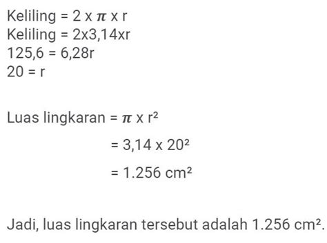 Contoh Soal Keliling Dan Luas Lingkaran Beserta Rumusnya