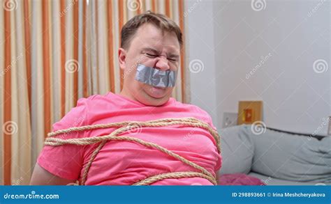 Man Bound Desperately Strives To Break Free From Confinement Stock Video Video Of House Human